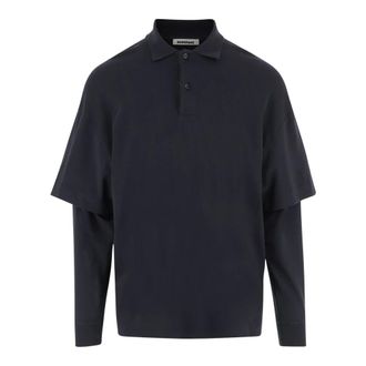Darkpark Darkpark, Homme, Tops, Bleu, Taille: L Polo &agrave; Manches Longues en Coton