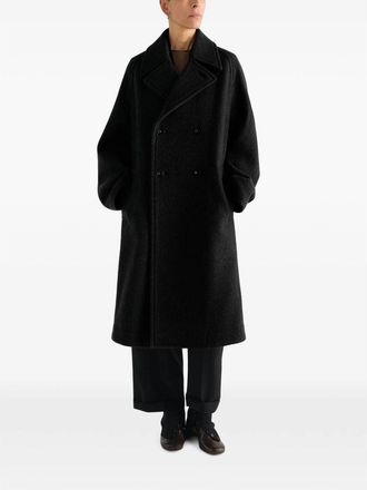 Christophe Lemaire Alpaca and Wool Double-Breasted Coat - Black
