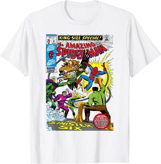 MARVEL The Amazing Spider-Man Retro Comic Cover White T-Shirt