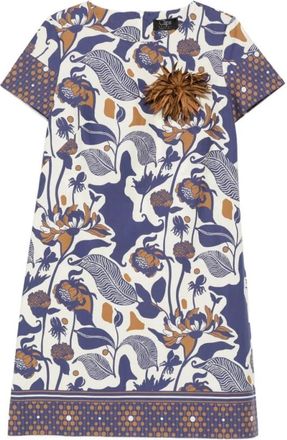 Clips Femme, Robes, Bleu, Taille: 42 FR Floral-appliqu&eacute; Mini Dress