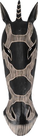 Guru Shop Kleine Abstrakte Maske, Wandschmuck, Ethno Wanddekoration aus Balsaholz - Modell 6, 50x14x8 cm