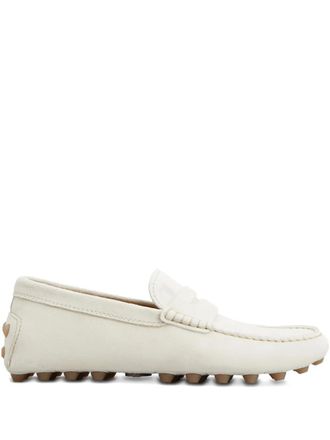 Tod's Gommino Bubble Loafer aus Wildleder - Weiß