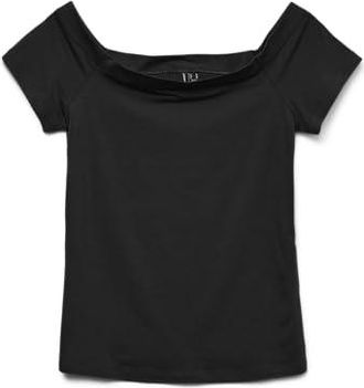 Vero Moda Off-Shoulder Top Vmpanda JRS GA Noos Débardeur à épaules dénudées, Noir, XS Femmes