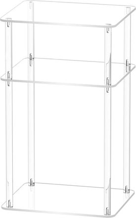 Generic Acryl Beistelltisch, 3-stufig, Transparent, Small (30cm x 4cm x 4cm), Modern, Indoor und Outdoor, Metallrahmen, Acryloberfl&auml;che, Klarglas, Nachttisch,