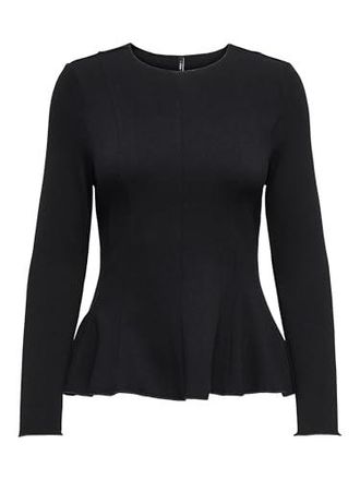 Only Onlkenya L/S Peplum Top JRS, Noir, S Femmes