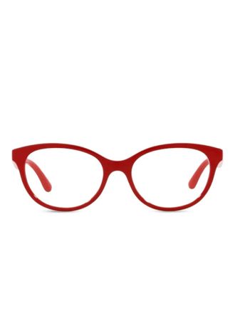 Dolce & Gabbana Eyewear lunettes de vue &agrave; monture ovale - Rouge