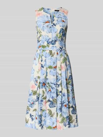 Oui Midikleid mit floralem Allover-Print