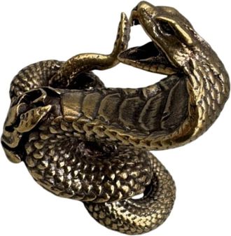 Cabilock Messing Schlange Figurine Vintage Retro Design Desktop Dekoration Kunstvoll Gefertigt Miniatur Cobra Ornament für Neujahrsfeier Geschenkidee für Zuhau