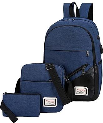 Generic Sac &agrave; dos pour &eacute;tudiant de lyc&eacute;e pour gar&ccedil;ons et filles, sac &agrave; dos &agrave; trois ordinateurs, sac &agrave; bandouli&egrave;re d&eacute;contract&eacute; assorti sac &agrave; dos pour homme pou