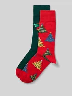 Christian Berg Socken mit Motiv-Stitching im 2er-Pack