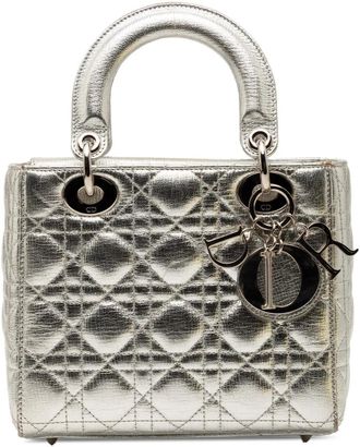 Dior Hobo Bags - Small Metallic Grained Calfskin Cannage My ABCDior - Gr. unisize - in Silber - f&uuml;r Damen