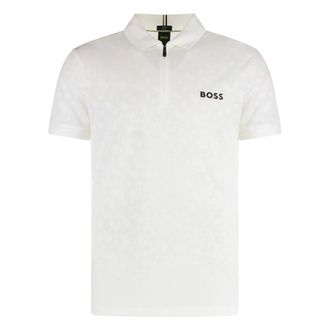 HUGO BOSS Homme, Tops, Blanc, Taille: M Polo Slim Fit en Tissu Technique