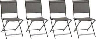 Hesperide Hesperide - Lot de 4 chaises de jardin en aluminium pliables Anthracite Axant - Hespéride