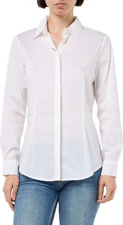 Benetton Chemise 5awrdq03b, Blanc, XX-Small Femme