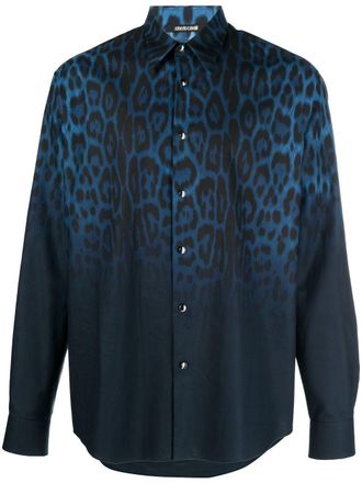 Roberto Cavalli Hemd mit Jagua Degrade-Print - Blau