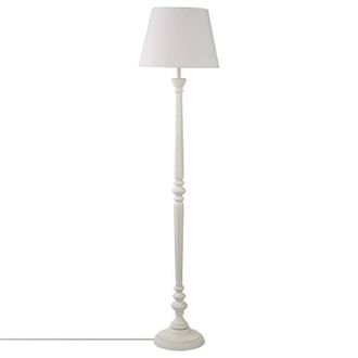 Atmosphera Atmosphera - Lampadaire Leo blanc - bois H153 cm