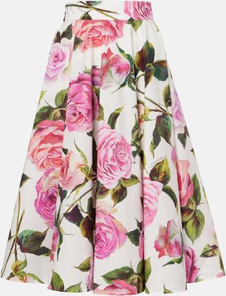 Dolce & Gabbana Bedruckter Midirock aus Baumwolle