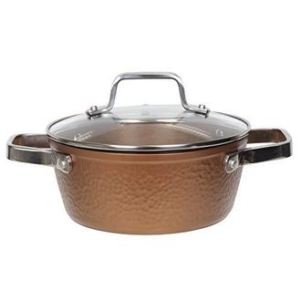 San Ignacio BERGNER SAN IGNACIO Origen | Kochtopf 20 cm und 8,3 cm Hoch mit Glasdeckel | 4-fache Antifhaftbeschichtung | Aus Geschmiedetem Aluminium | Geeignet f&uuml;