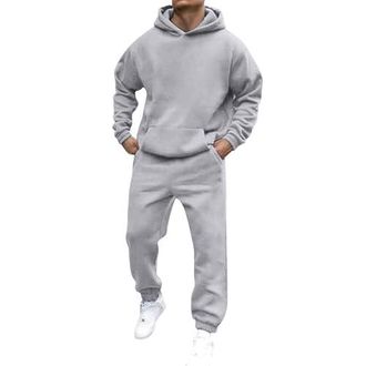 Generic Surv&ecirc;tement Homme Ensemble 2 Pi&egrave;ces Sweats &Agrave; Capuche et Pantalon de Sport Manches Longues Sportswear D&eacute;contract&eacute;e Chaude et Confortable Tenue de Sport
