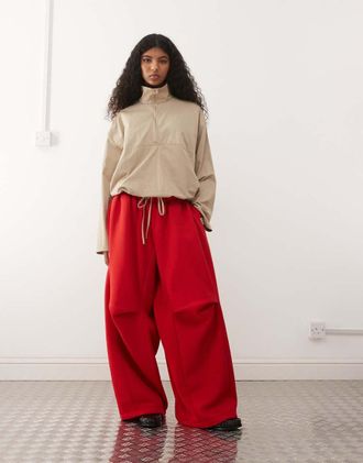 Collusion Pantalon de jogging baggy oversize - Rouge