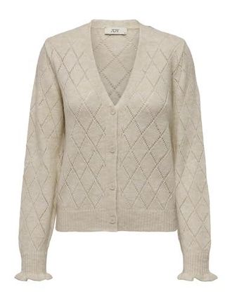 Jacqueline de Yong JdY JDYLETTY L/S Pull &agrave; col en V Cardi KNT Noos, Gris Whitecap, M