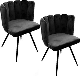 Toilinux Toilinux - Lot de 2 Chaises design effet velours Ariel