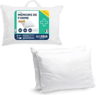 Bleu Calin 2er-Set rechteckige Kissen mit Formged&auml;chtnis, Stege aus Formged&auml;chtnisschaum und Polyesterfaser, 50x70 cm