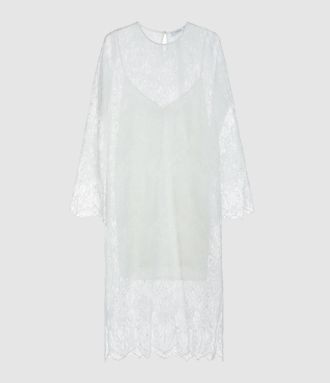 Roseanna Robe Hug Dentelle Blanc