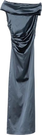 Max Mara Femme, Robes, Bleu, Taille: 36 FR Robe Drapée Épaules Dénudées