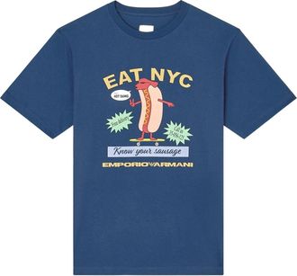 Emporio Armani Homme, Tops, Bleu, Taille: S T-shirt &agrave; col rond