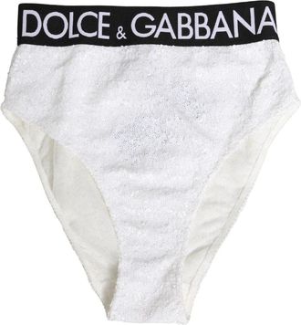 Dolce & Gabbana Femme, Sous-v&ecirc;tements, Blanc, Taille: 38 FR Culotte Taille Haute