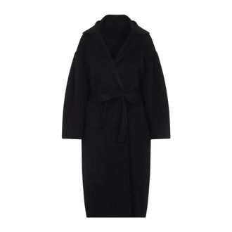 Alberta Ferretti Femme, Manteaux, Noir, Taille: 36 FR Manteau Noir en Laine et Cachemire Aw25