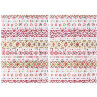 NUOBESTY TOGEVAL Boho Tischset 2 St&uuml;ck Rechteckig 45X30cm &Ouml;lbest&auml;ndig aus PVC mit Isolierung rutschfeste Tassenmatte Geschirrunterlage f&uuml;r K&uuml;che und Party