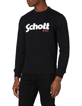 Schott NYC Swcrew Sweatshirt Homme, Noir, XXL