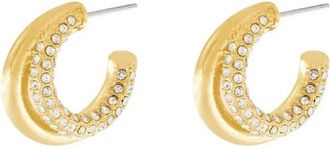Dansk Copenhagen Joy Waterproof Clear CZ Double Hoop Earring - - Accessories - Damen - Gelb - ONE SIZE