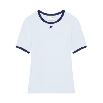 Courr&egrave;ges Femme, Tops, Bleu, Taille: 40 FR T-Chemises