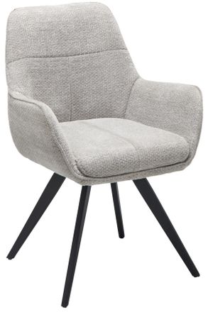 MID.YOU Mid.you Armlehnstuhl, Grau, Schwarz, Metall, Textil, Flachrohr, 57x84x60 cm, inklusive Armlehnen, Esszimmer, St&uuml;hle, Esszimmerst&uuml;hle, Armlehnenst&uuml;hle