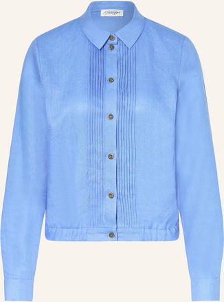 Grasegger Trachtenbluse Evelin Aus Leinen blau