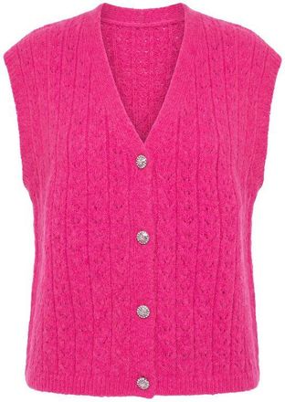 STUDIO UNTOLD Strickjacke Strickweste Ajourstrick Schmuckkn&ouml;pfe