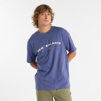New Balance Homme Reimagined Graphic T-Shirt 1 en Bleu, Coton, Taille XL