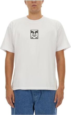 Obey Homme, Tops, Blanc, Taille: S Propaganda Icon Graphic T-Shirt