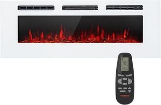 Klarstein Klarstein Chemin&eacute;e Electrique Encastrable, Chauffage Electrique de 1800W, Fausse Chemin&eacute;e Decorative Murale avec Effet Flamme en LED, T&eacute;l&eacute;commande Inc