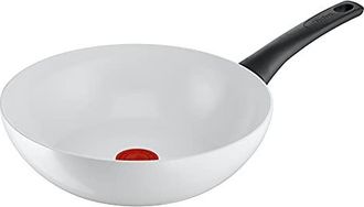 T-fal Ceramic Control Wokpfanne Induktion 28 cm, sichere Keramikversiegelung, Thermo-Signal bei idealer Brattemperatur, leichte Reinigung, für alle Herdarte