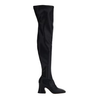 Chlo&eacute; Schwarze Overknee-Stiefel mit Blockabsatz - - Shoes - Damen - Schwarzk - 38 EU