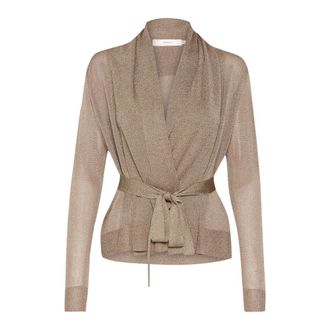 Inwear Goldene- kurze Strickjacke mit Schimmer - - Knitwear - Damen - Gelb - L