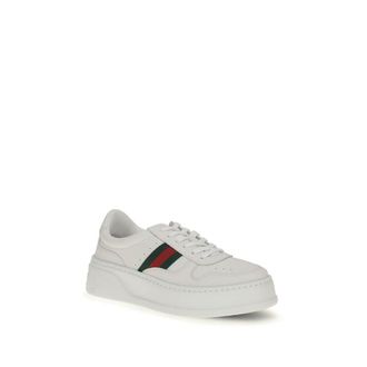 Gucci Womens White Calf Leather Bos Taurus Chunky Sneakers