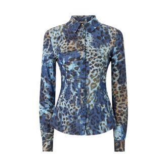 Roberto Cavalli Baumwollhemd mit Jaguar-Print - - Blouses & Shirts - Damen - Mehrfarbig - XL