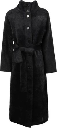 Patrizia Pepe Manteau Ceintur&eacute; - Femme - Manteaux - Noir - Taille: 44 FR
