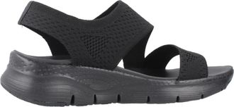 Skechers Femme, Chaussures, Noir, Taille: 41 EU Arch Fit Sandales Plates