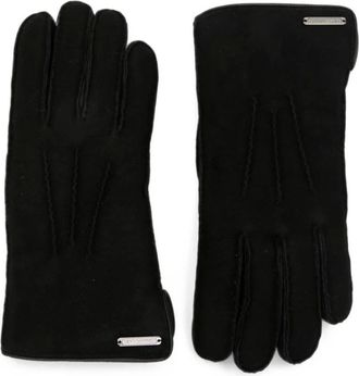 Corneliani Gants avec plaque logo - Homme - Accessoires - Noir - Taille: 9 IN